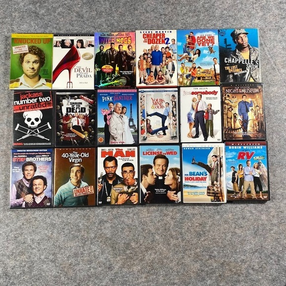 Media | 18 Comedy Movies Dvd Lot Chapelle Jackass Virgin Wild Hogs ...